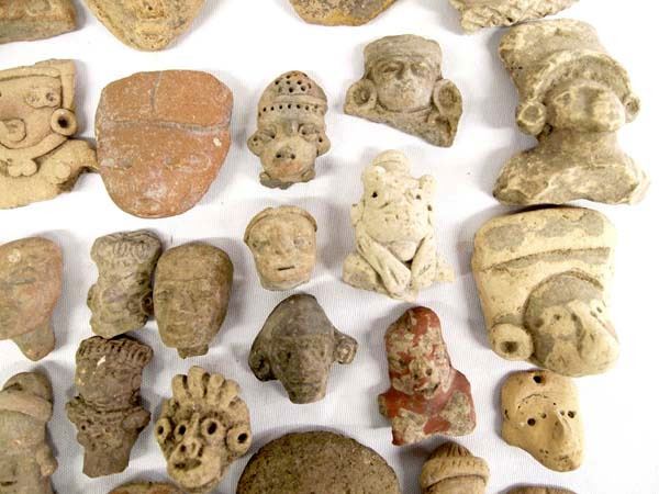 PreColumbian Aztec & Mayan Chieftain Head Pottery