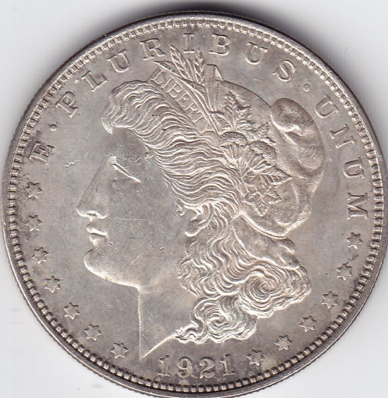 1921 United States Silver Morgan $1 Dollar Coin - MS 62