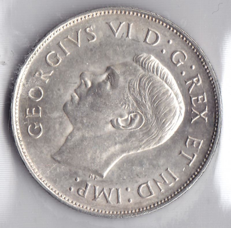 1942 Canada ICCS Graded Silver 50-Cent Coin - AU 58