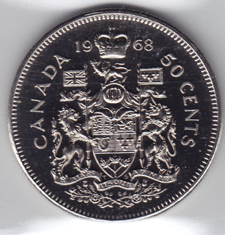 1968 Canada ICCS Graded 50-Cent Half Dollar Coin - PL 66