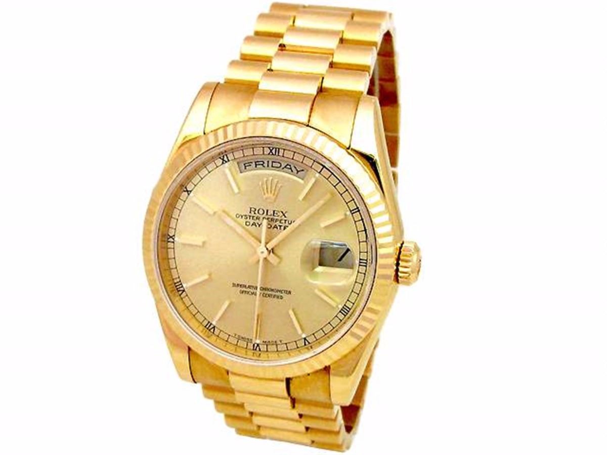 36mm Gents Rolex 18k Yellow Gold Oyster Perpetual Daydate Watch ...