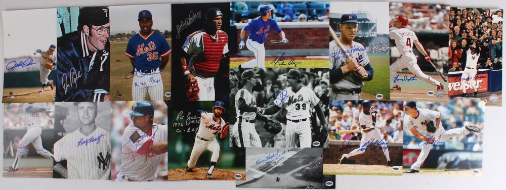 Lot of (16) Baseball 8x10 Photos Signed by (16) Including Dave Rajsich ...