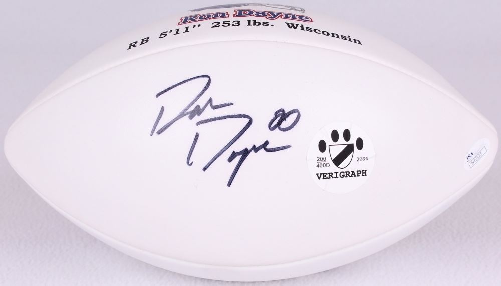 Ron Dayne Signed Giants Custom Football (JSA COA & Verigraph Hologram)