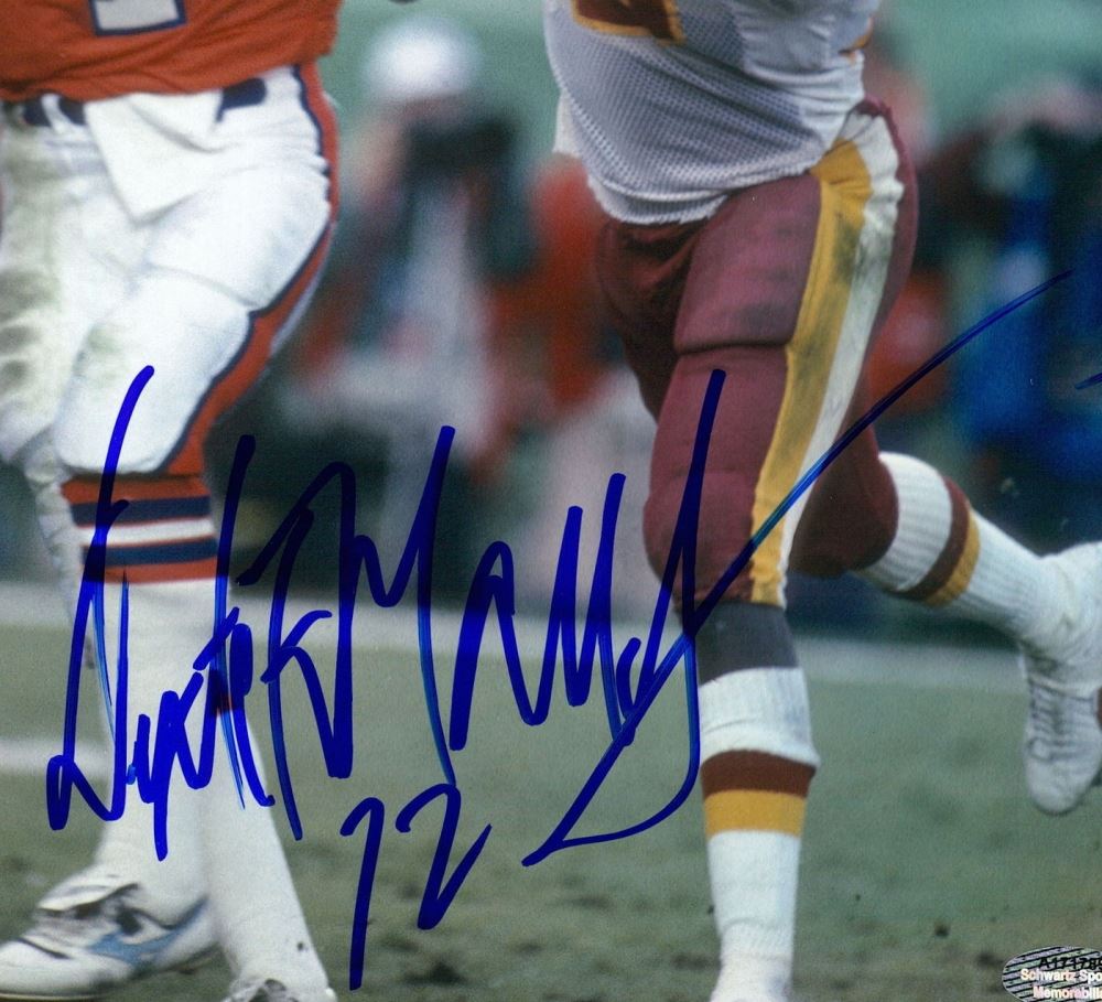 Dexter Manley Signed Redskins 8x10 Photo vs. John Elway (Schwartz COA)