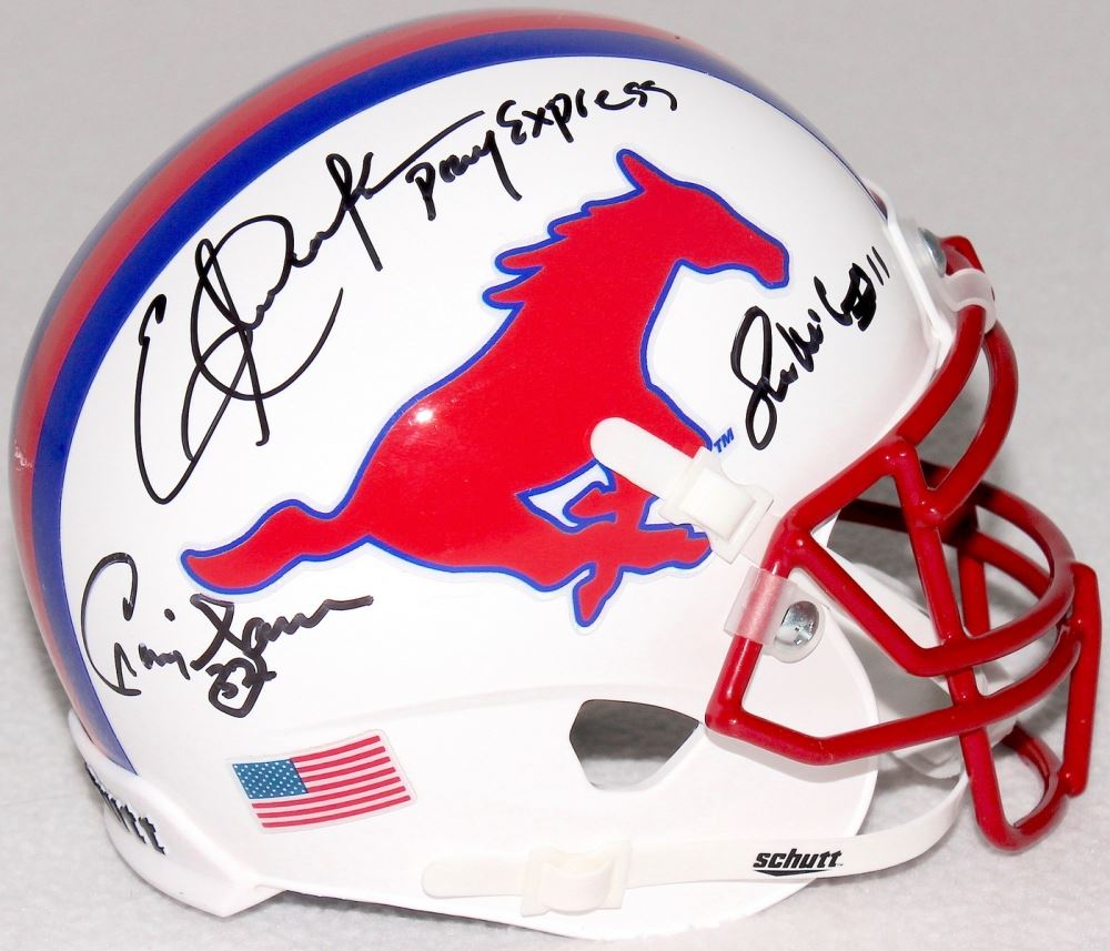 Eric Dickerson, Craig James & Lance McIlhenny Signed SMU Mini-Helmet ...