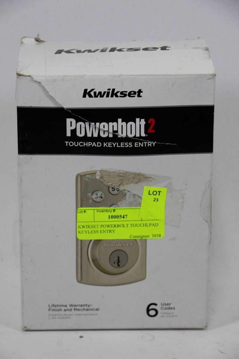 KWIKSET POWERBOLT TOUCHPAD KEYLESS ENTRY KWIKSET POWERBOLT TOUCHPAD KEYLESS ENTRY
