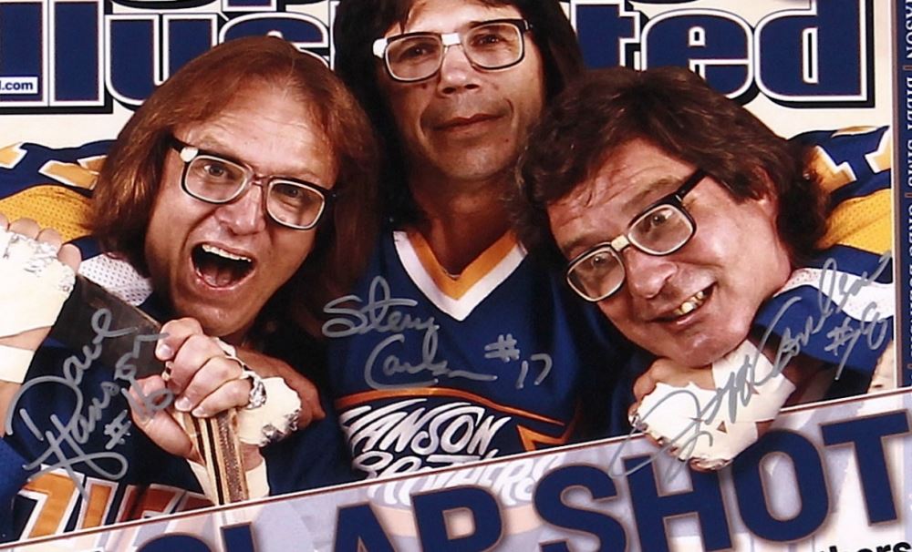 Hanson Brothers Signed "Slap Shot" Chiefs 23x27 Custom Framed Photo ...