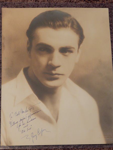 Gary Cooper Signed 11x14 Heavyweight Sepia-Toned Photo