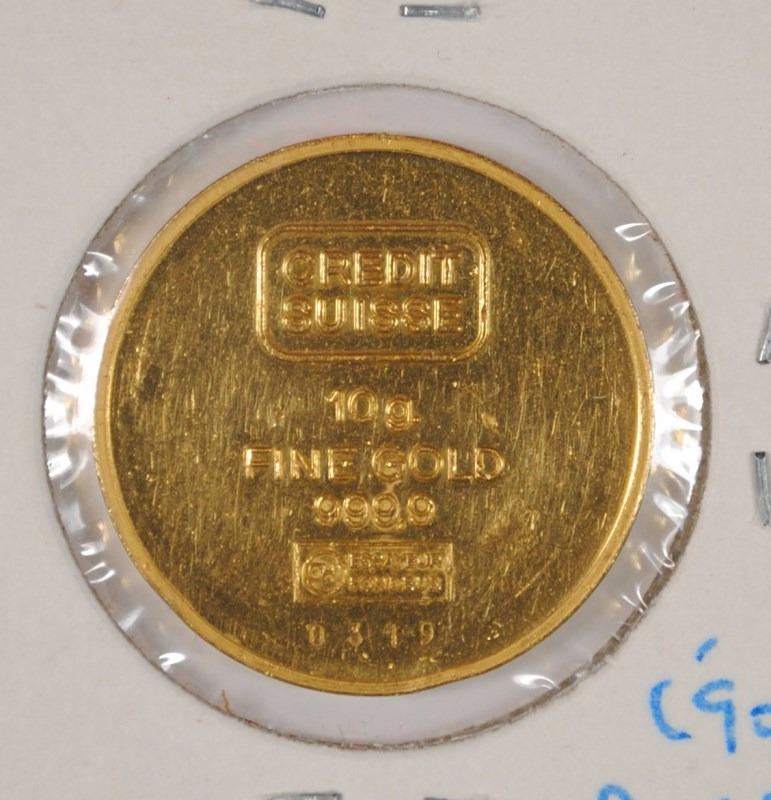CREDIT SUISSE 10 G 999 9 FINE GOLD U S VIRGIN ISLANDS 10 GRAM ROUND CREDIT SUISSE 10 G 999 9 FINE GOLD U S VIRGIN ISLANDS 10 GRAM ROUND