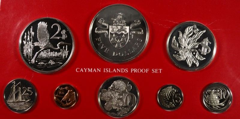 1981 CAYMAN ISLAND PROOF SET (8 COINS) IN ORIG. BOX , LOW MINTAGE