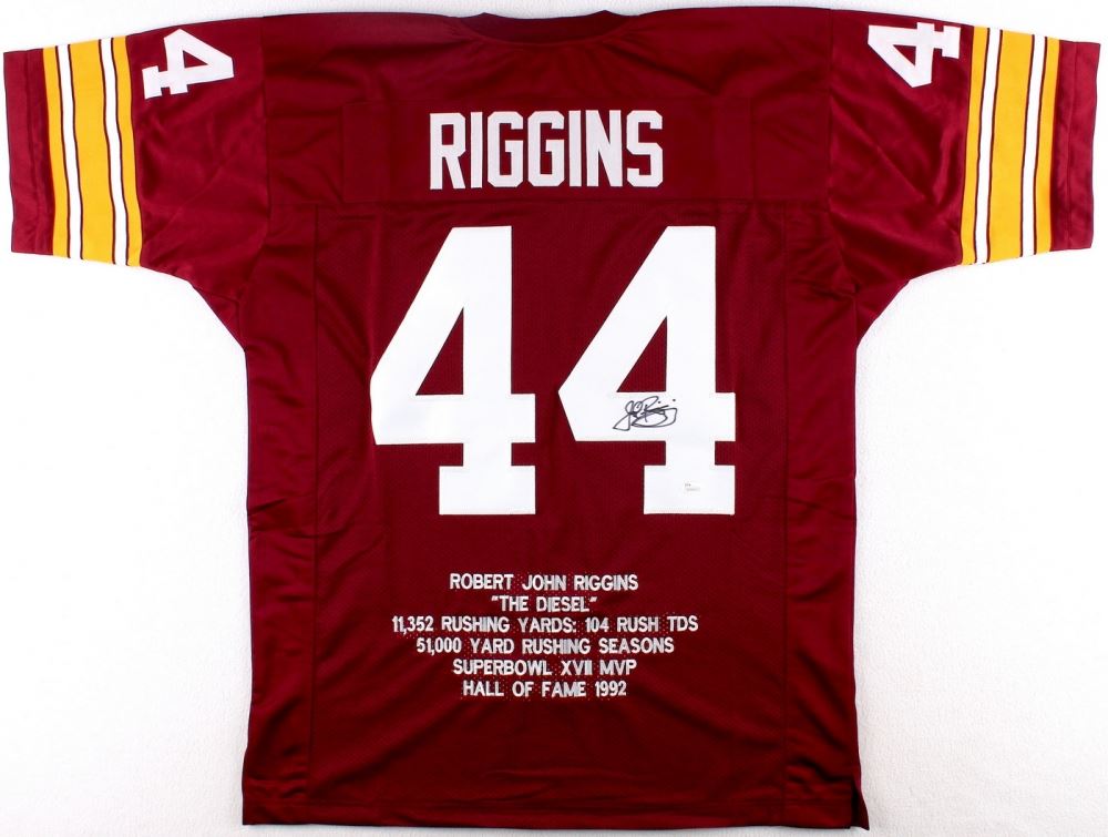 John Riggins Signed Redskins Career Highlight Stat Jersey (JSA COA)