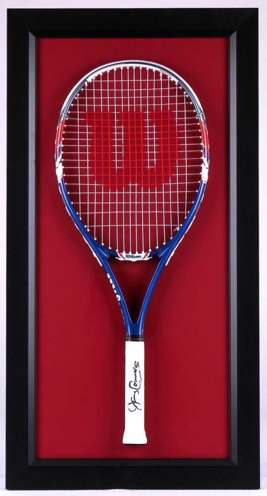 Jimmy Connors Signed 18x34 Custom Framed Tennis Racket Display (PSA COA)