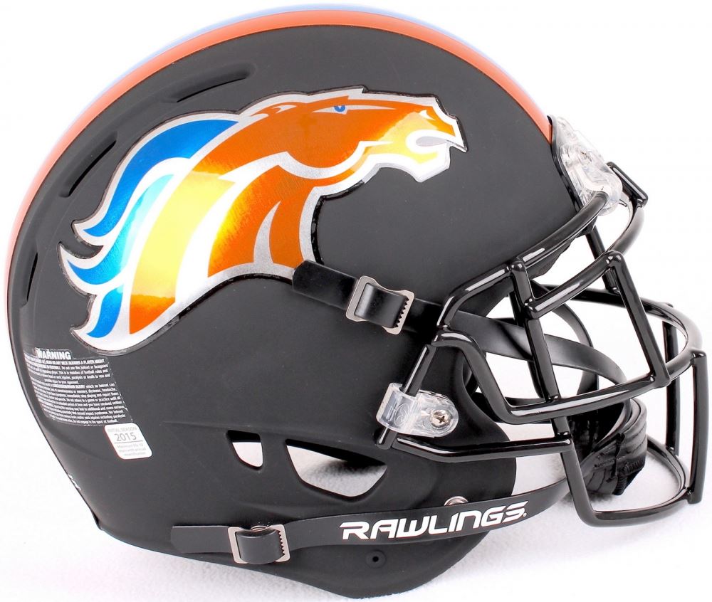Denver Broncos Custom Matte Black Full-Size Authentic Proline Helmet ...