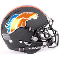 Denver Broncos Custom Matte Black Full-Size Authentic Proline Helmet ...