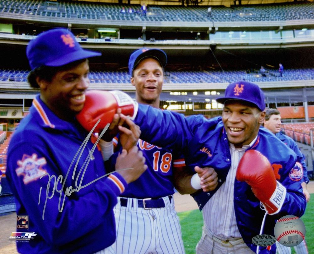 Dwight "Doc" Gooden Signed Mets 8x10 Photo with Mike Tyson (Schwartz COA)