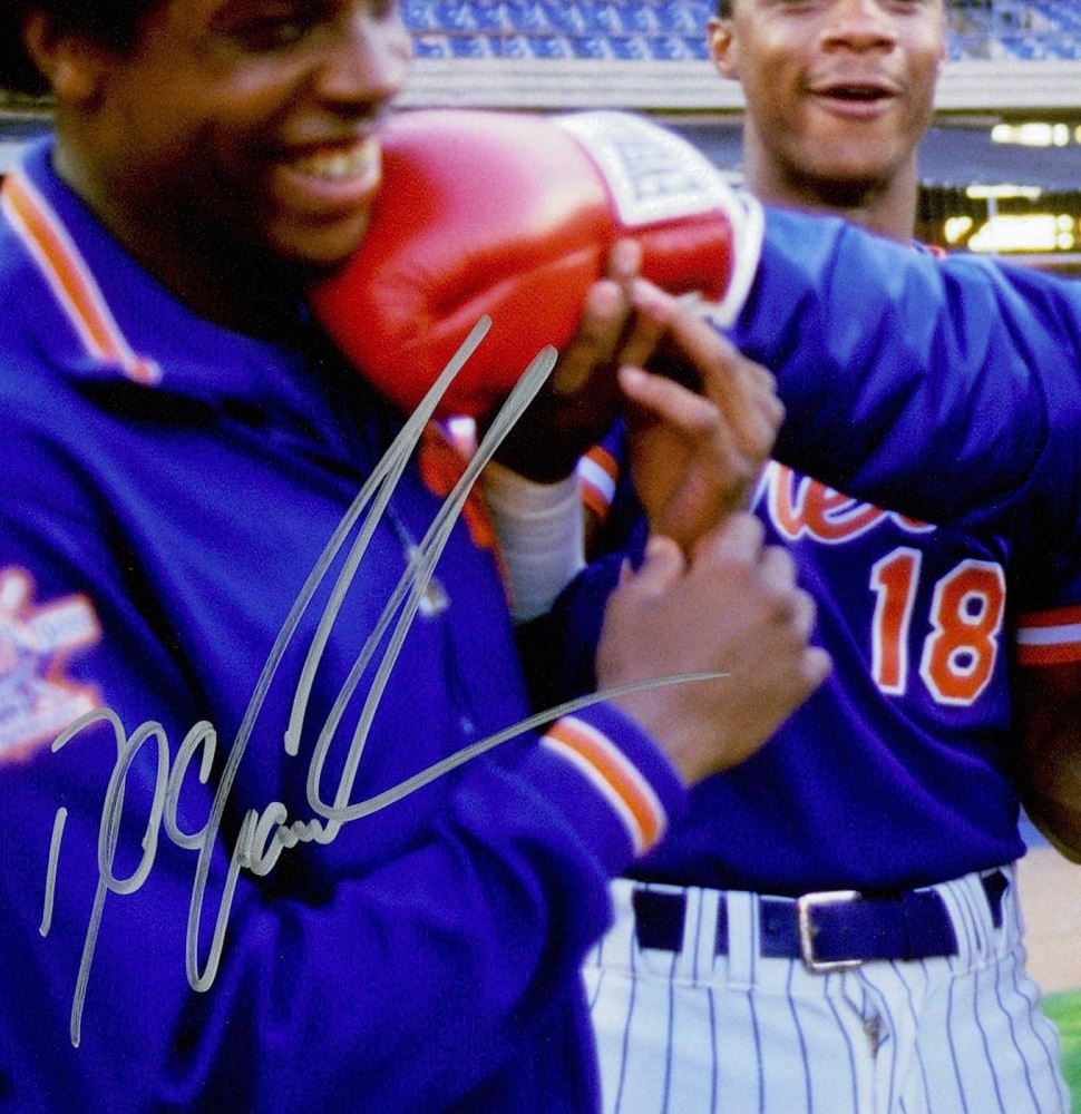 Dwight "Doc" Gooden Signed Mets 8x10 Photo with Mike Tyson (Schwartz COA)