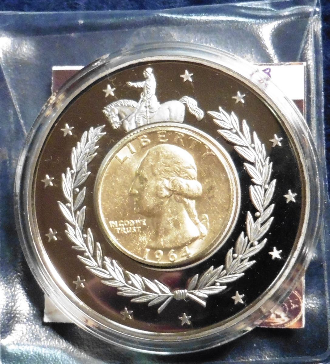 2001 American Mint Medal - Washington Quarter Inlay Coin. Material: Cu ...