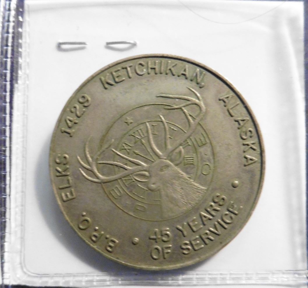 1867-1967 Alaska Centennial B.P.O.E. Elks 1429 Ketchikan, Alaska Token.
