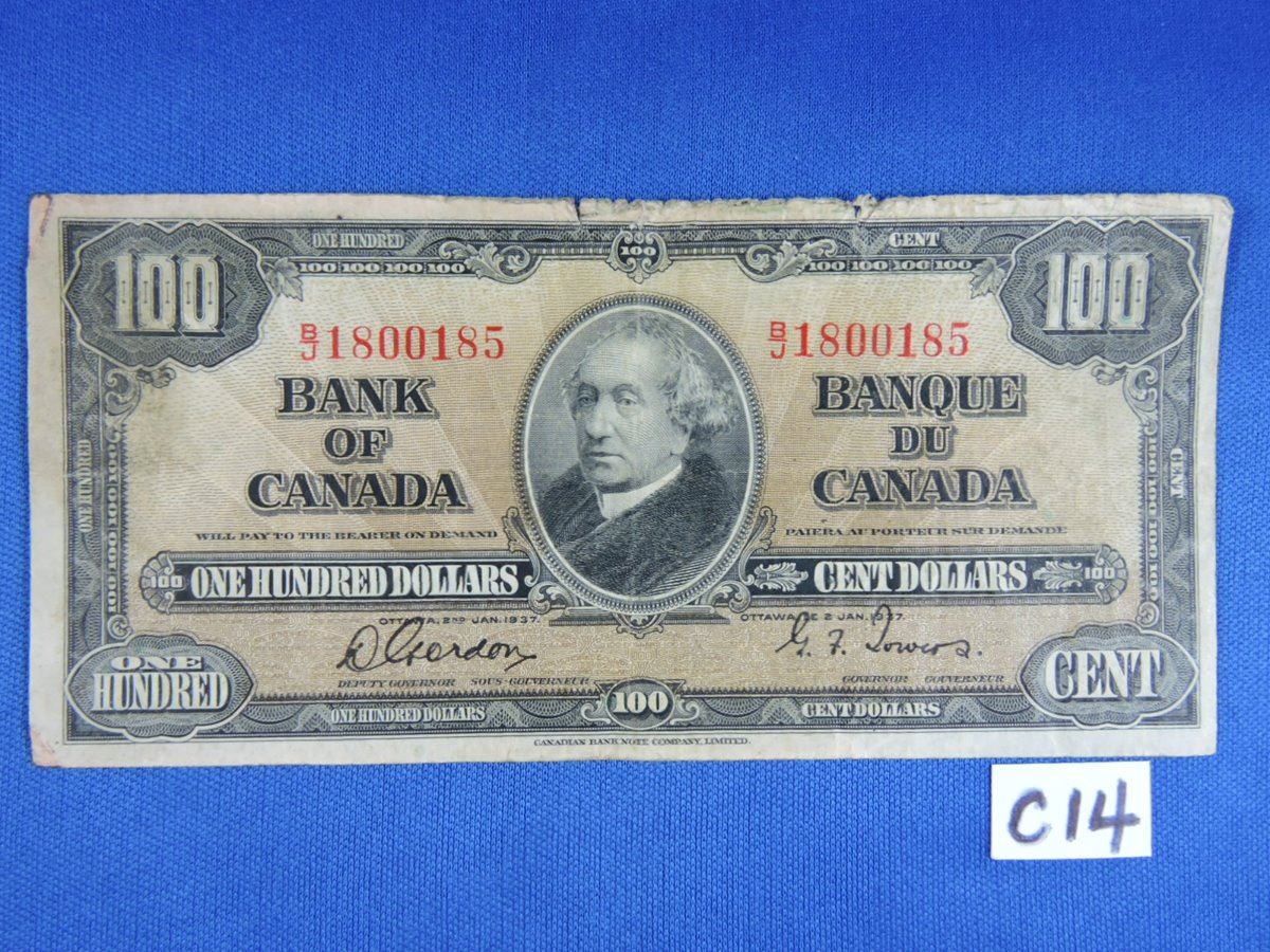 1937 Canada 100 Dollar Bill