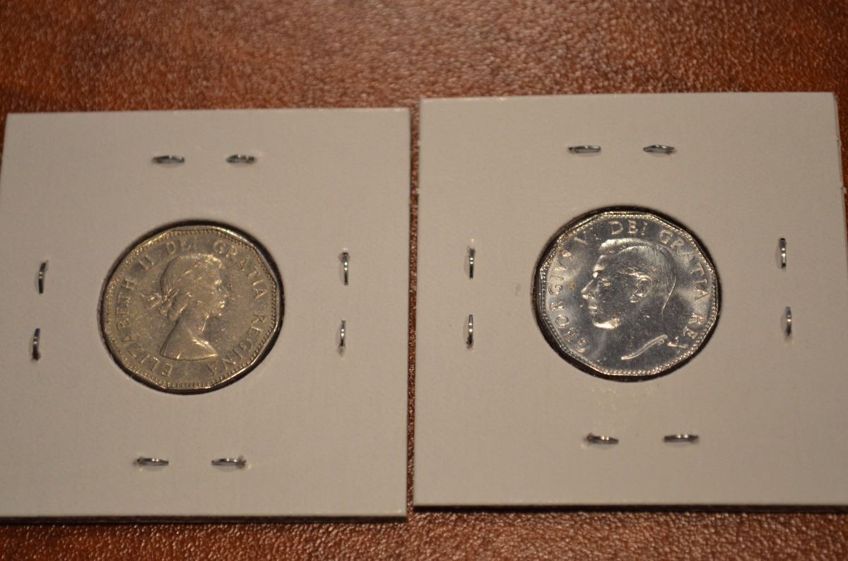 (2) Canada Nickles: 1951 Low Relief, 1961