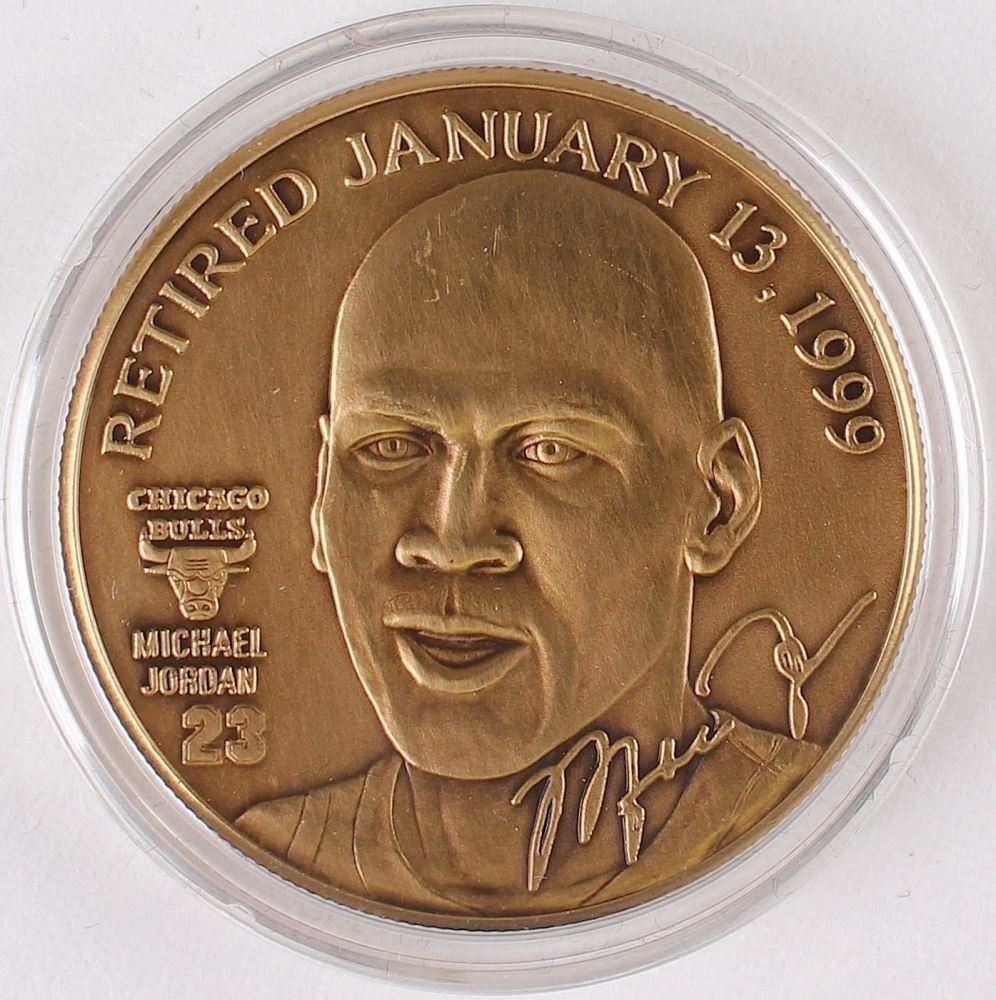 Michael Jordan LE Bulls Bronze Coin from Highland Mint in Case