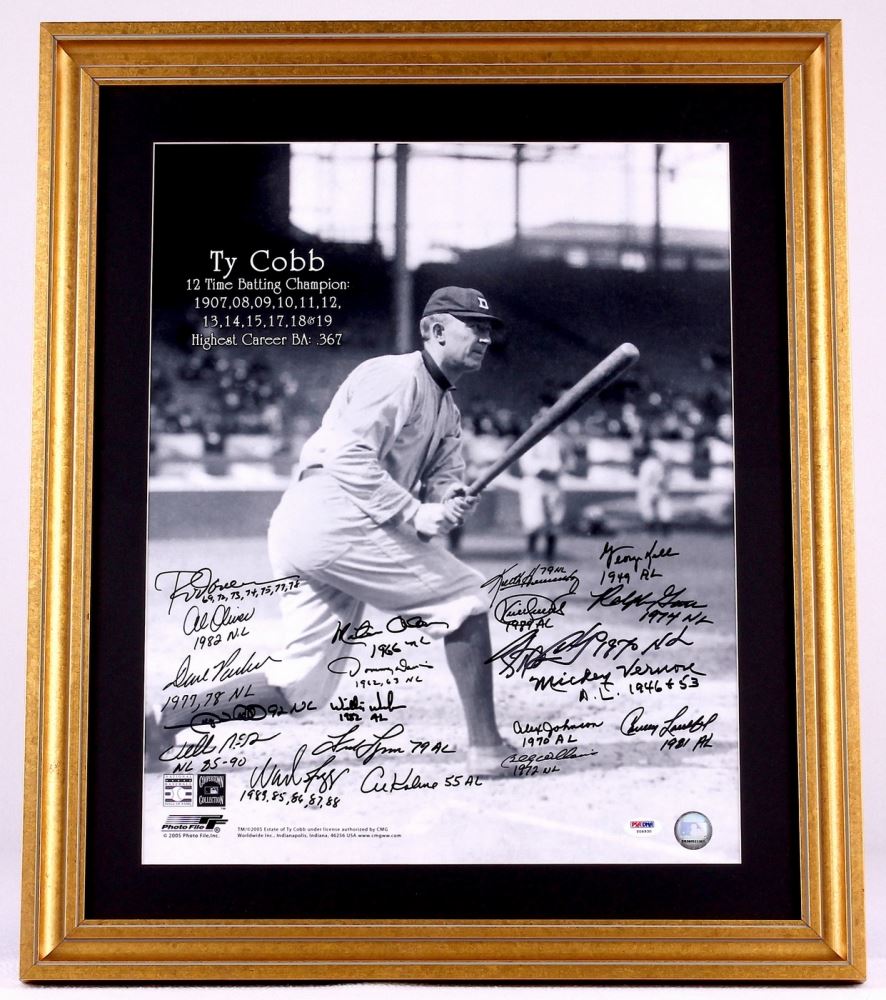 All-Time Batting Champions Multi-Signed 22x26 Custom Framed Photo ...