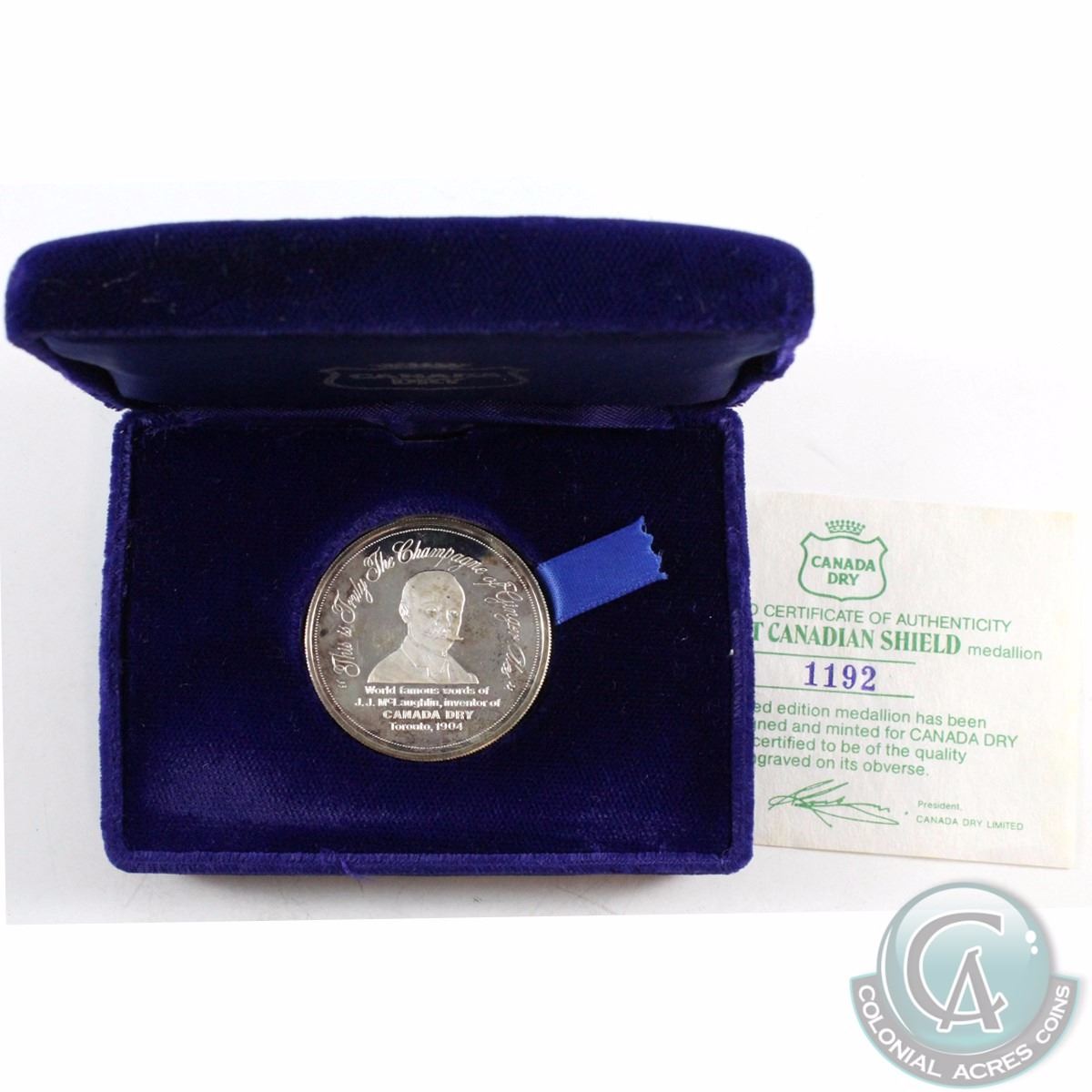 The Great Canadian Shield .999 Fine Silver 1oz Medallion Commemorating ...