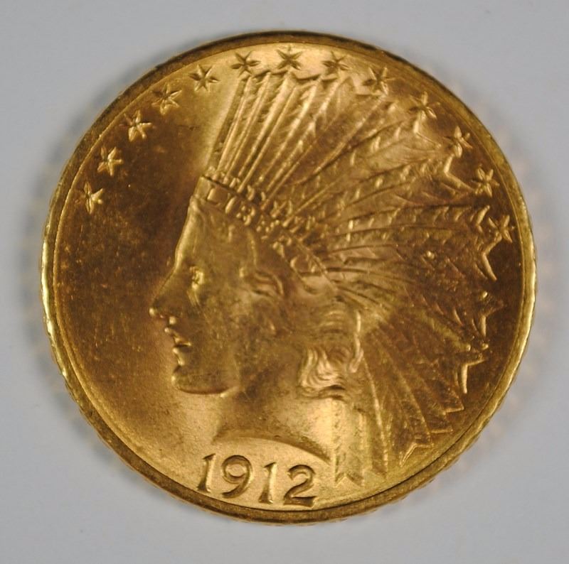 1912-S $10 GOLD INDIAN BU