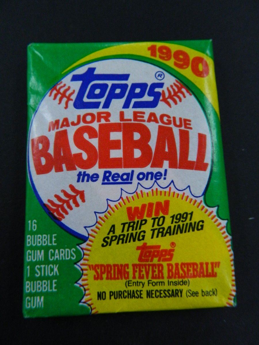 Six (6) Unopened Packs Of 1990 Topps Baseball Cards, 16 Cards Plus One