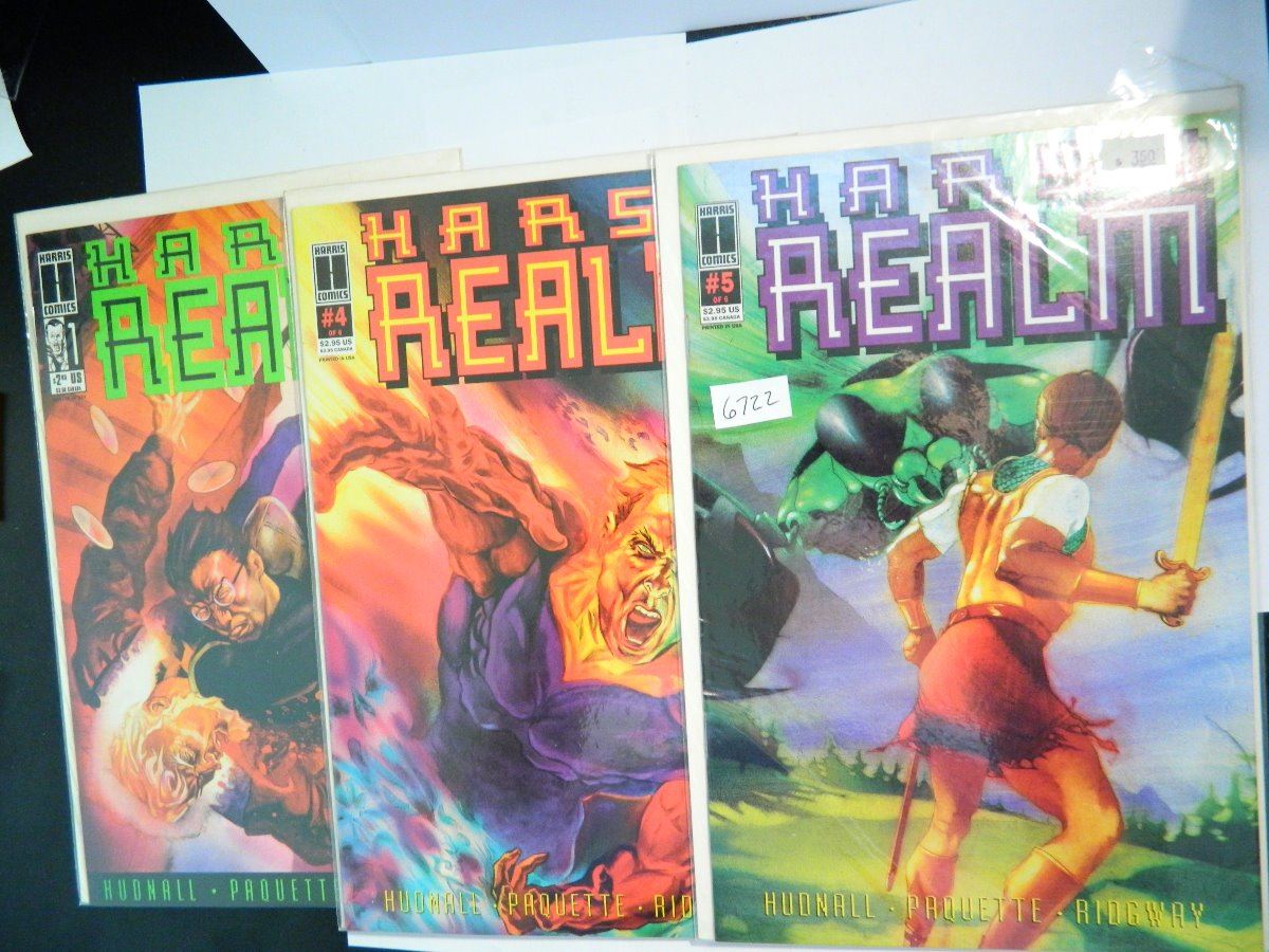 (3) Harsh Realm comics #'s 1, 4 & 5 (1994, Harris Comics) All One Money!