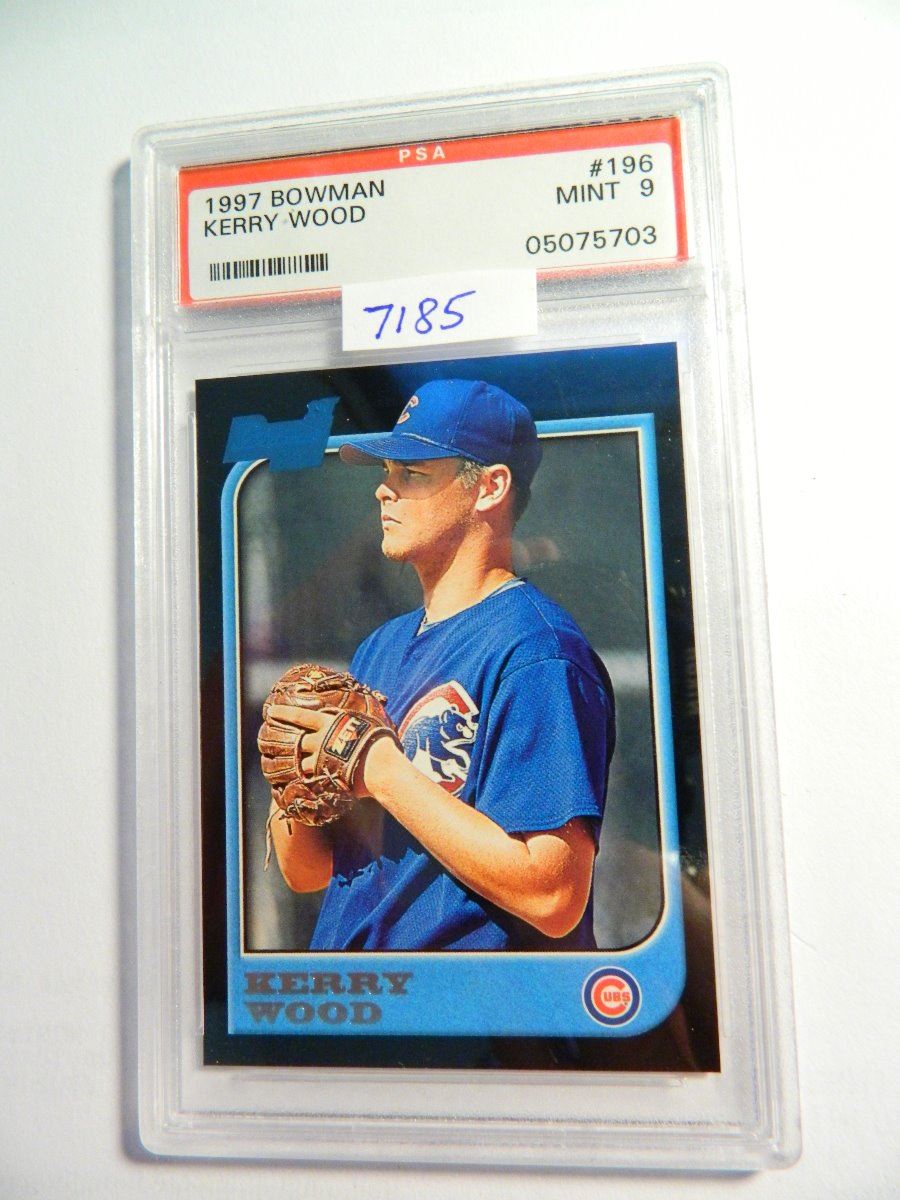 1997 Bowman # 196 Kerry Wood (RC) PSA Graded MINT 9, Cubs, ROOKIE CARD ...