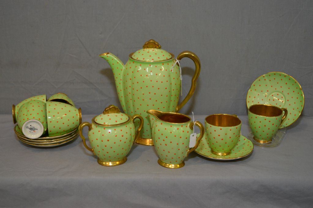 Carltonware tea set including tea pot, lidded cream and sugar plus six ...