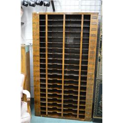 Large vintage pigeon holed mail sorter