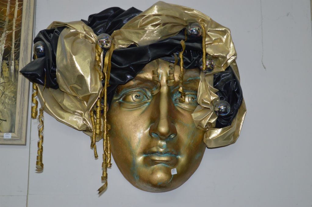 Large wall mask in Mardi Gras style believed to have been at West ...