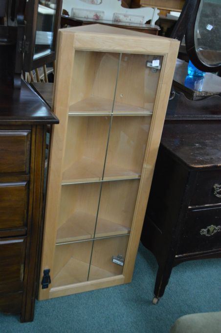 A Kitchencraft wall mount corner cabinet with glazed door