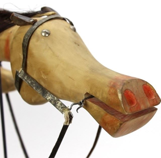 Carved Sioux horse effigy dance stick