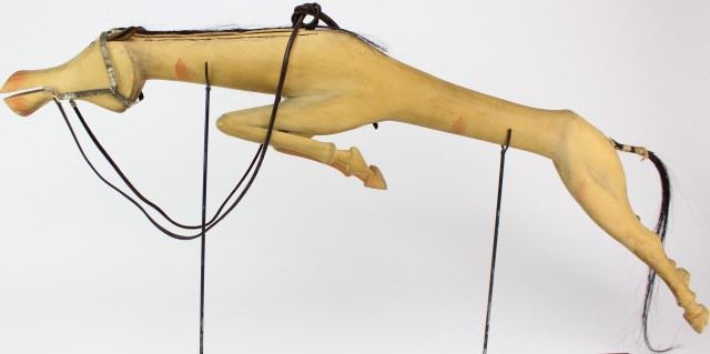 Carved Sioux horse effigy dance stick