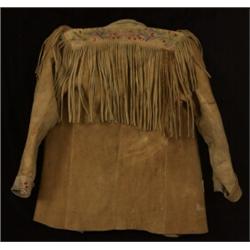 Old Silk Embroidered Metis Moose Hide Jacket Floral Design Men's Size ...