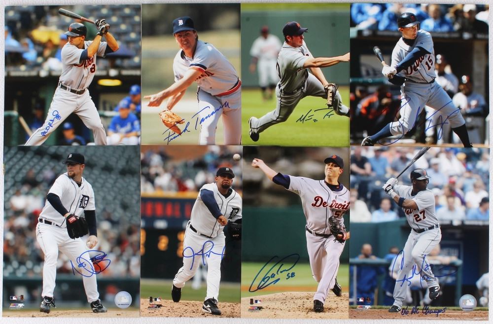 Lot of (8) Signed Tigers 8x10 Photos With Joel Zumaya, Frank Tanana ...