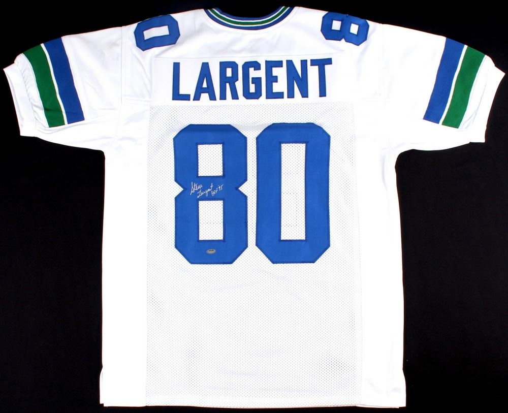 Steve Largent Signed Seahawks Jersey Inscribed "HOF 95" (Schwartz COA)