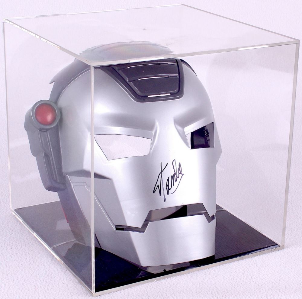 Stan Lee Signed "Iron Man" Marvel War Machine Mask with Display Case ...