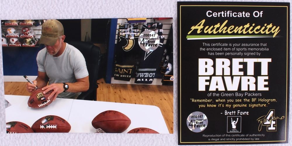Brett Favre Signed Official NFL Game Ball (Favre COA & Radtke Hologram)