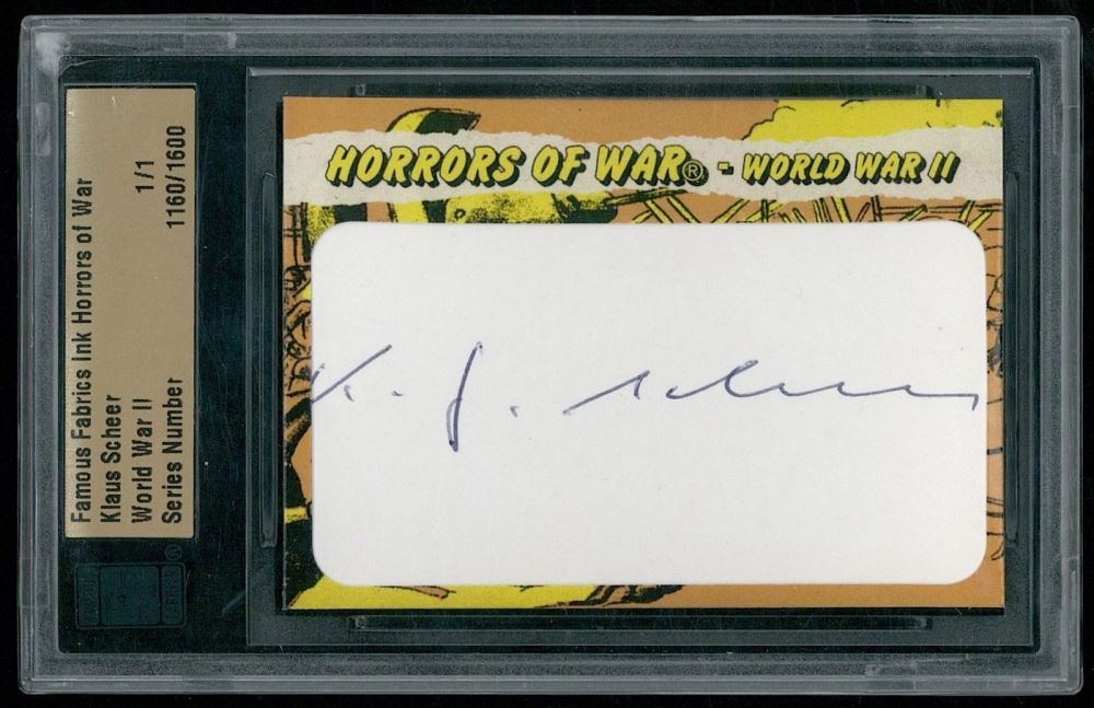 Klaus Scheer 2011 Horrors of War Cut Signatures #978 (World War II) #1/1
