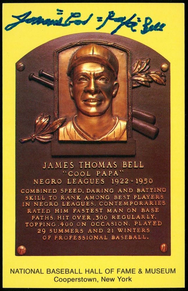 James Bell Signed Gold Hall Of Fame Postcard Inscribed "Cool Papa" (JSA ...