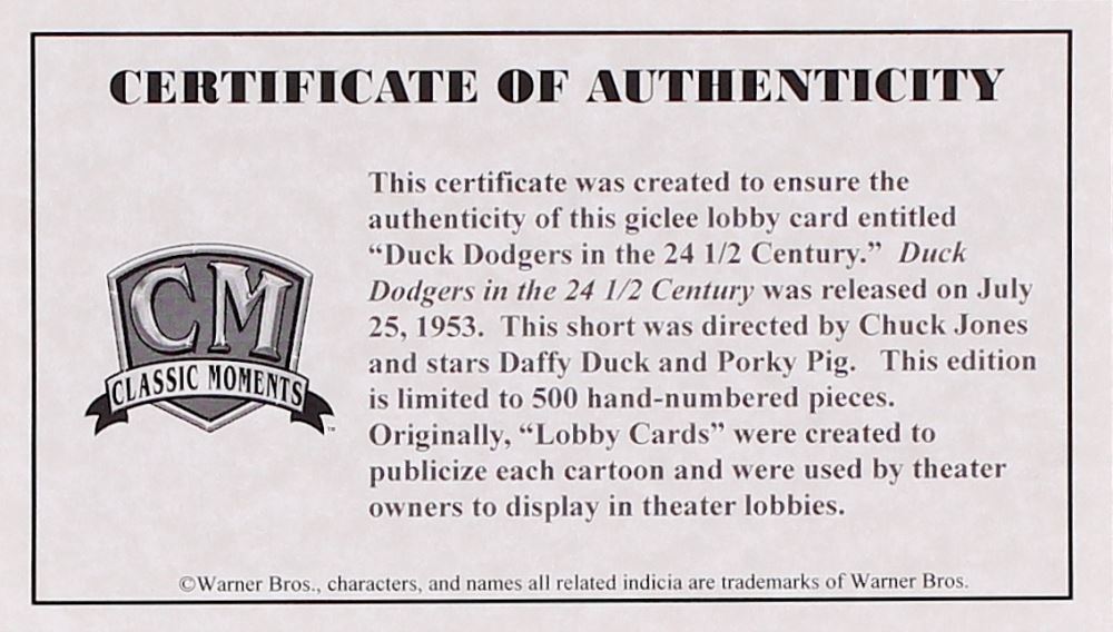 Porky Pig, Daffy Duck, & Marvin the Martian "Duck Dodgers in the 24 1/2 ...