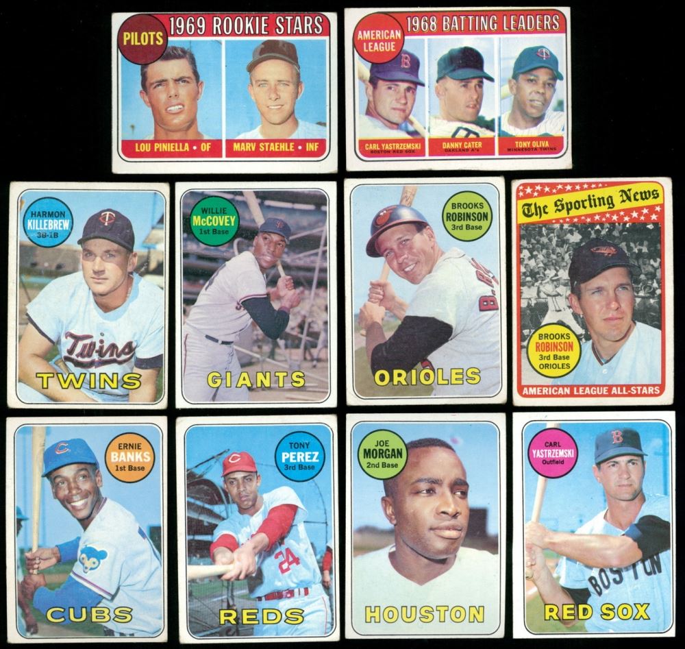 Lot of (10) 1969 Topps Baseball Cards with #130 Carl Yastrzemski, #20 ...