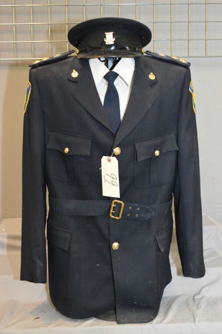 Vintage Deep Blue Coaldale Alberta RCMP Tunic w/shirt & tie, w/ buttons ...