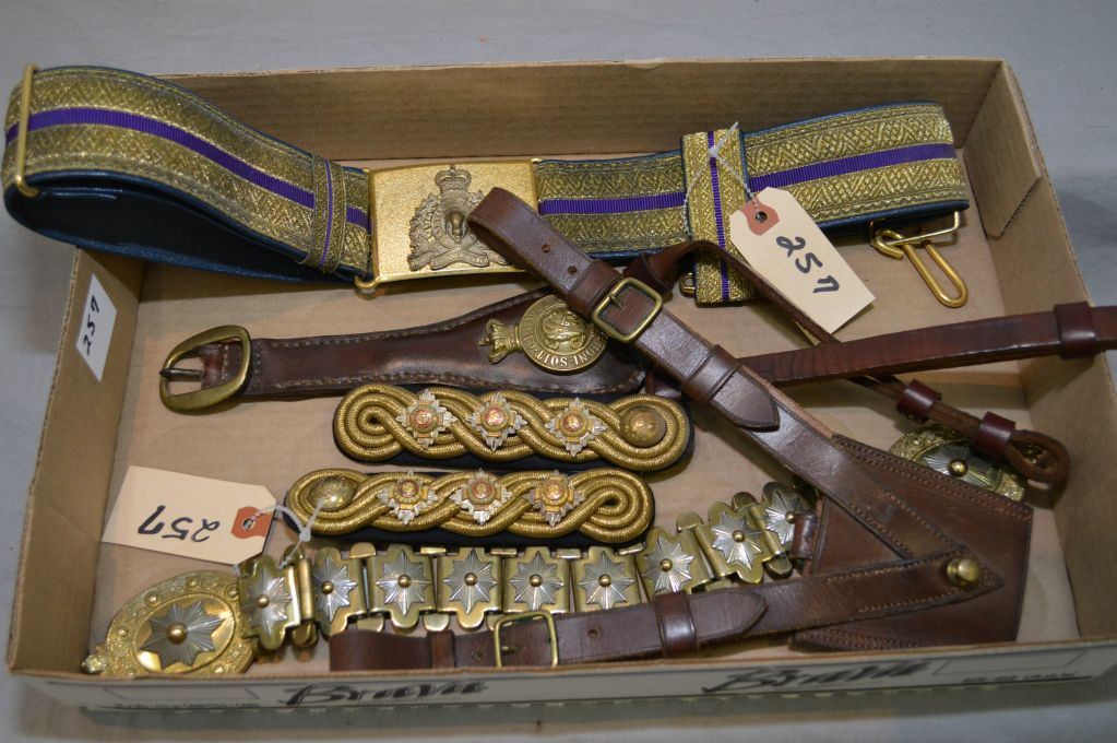 Tray Lot : RCMP Dress Uniform Belt [ rich gilt & purple w/Insignia ...