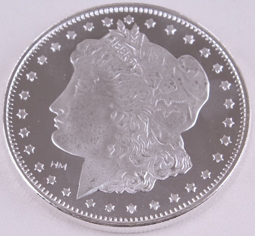 Morgan Dollar Design 1 Troy Oz. Fine Silver Round from Highland Mint
