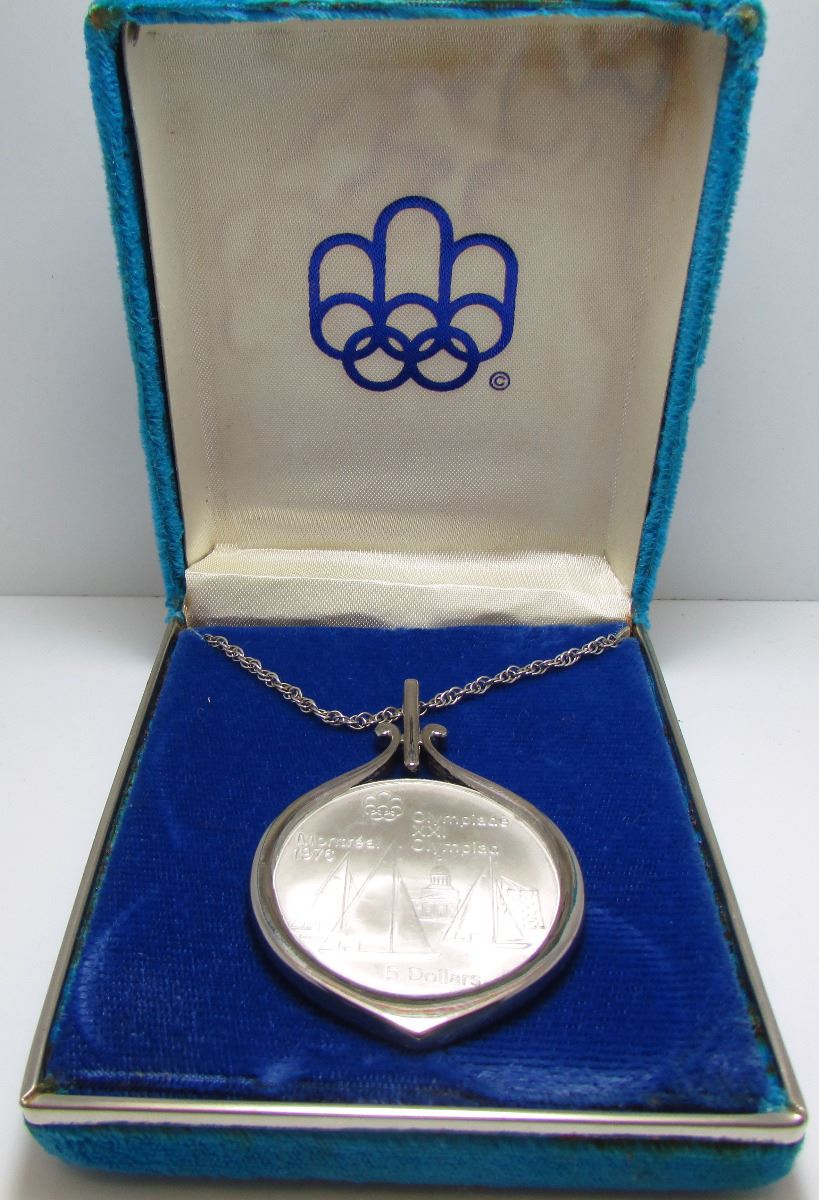 1973 Canada Sterling Silver Montreal 1976 Olympic Medal In Pendant On ...